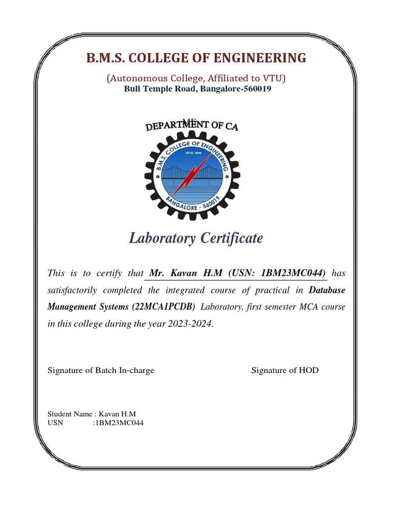 DBMS - Lab | Download Free PDF | Information Retrieval | Computer Data