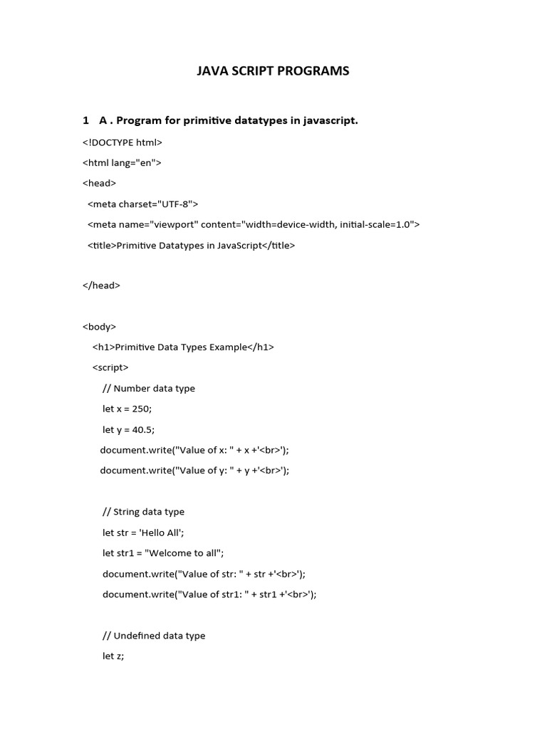 Java Script Programs | Download Free PDF | Java Script | Scope ... Java Script Programs | Download Free PDF | Java Script | Scope ...