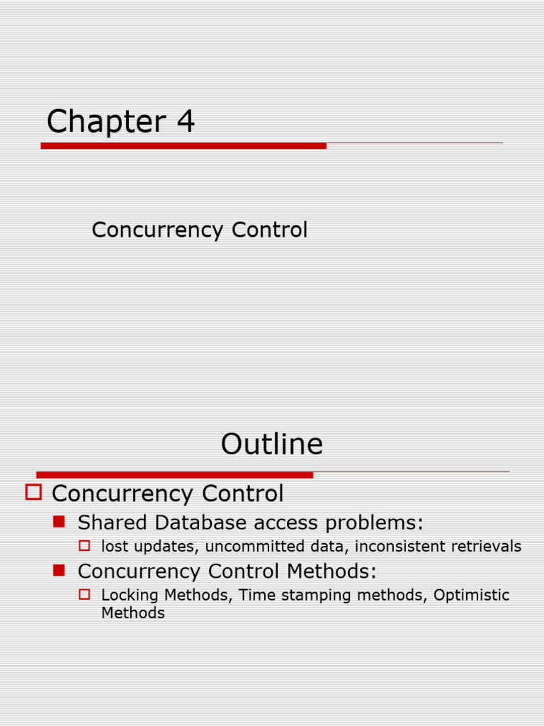 Ch4 Concurrency Control | PDF | Database Transaction | Distributed Computing
