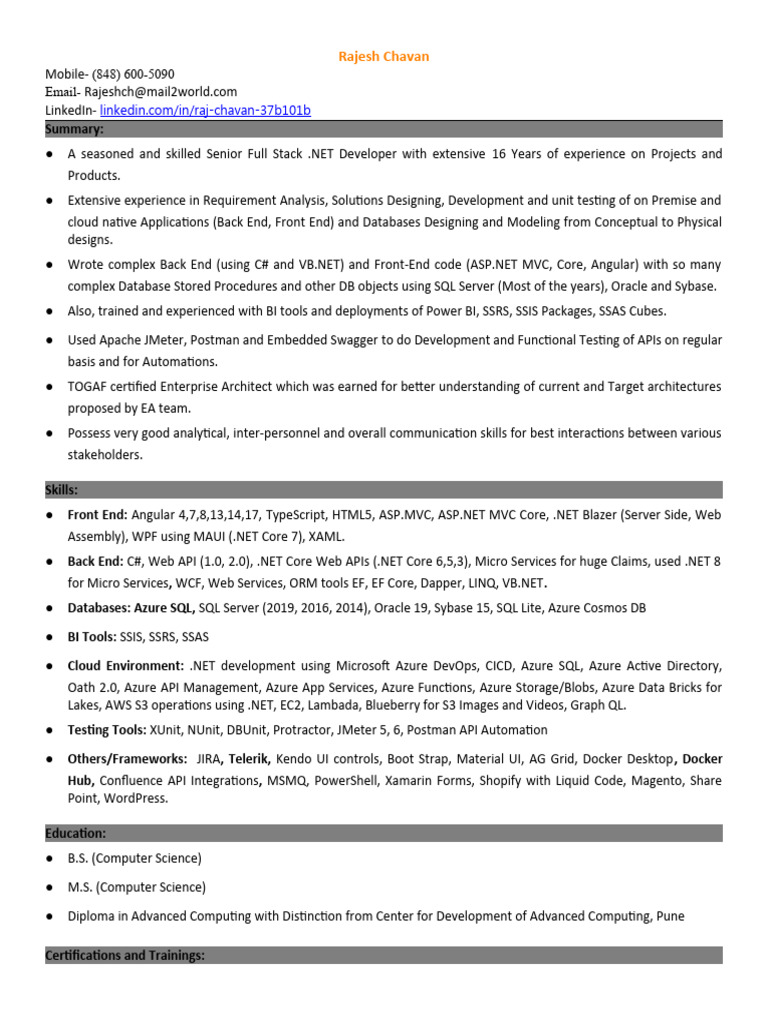 Rajesh Chavan | PDF | Microsoft Sql Server | Databases