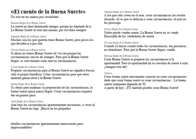 Crea Tu Propia Buena Suerte | PDF