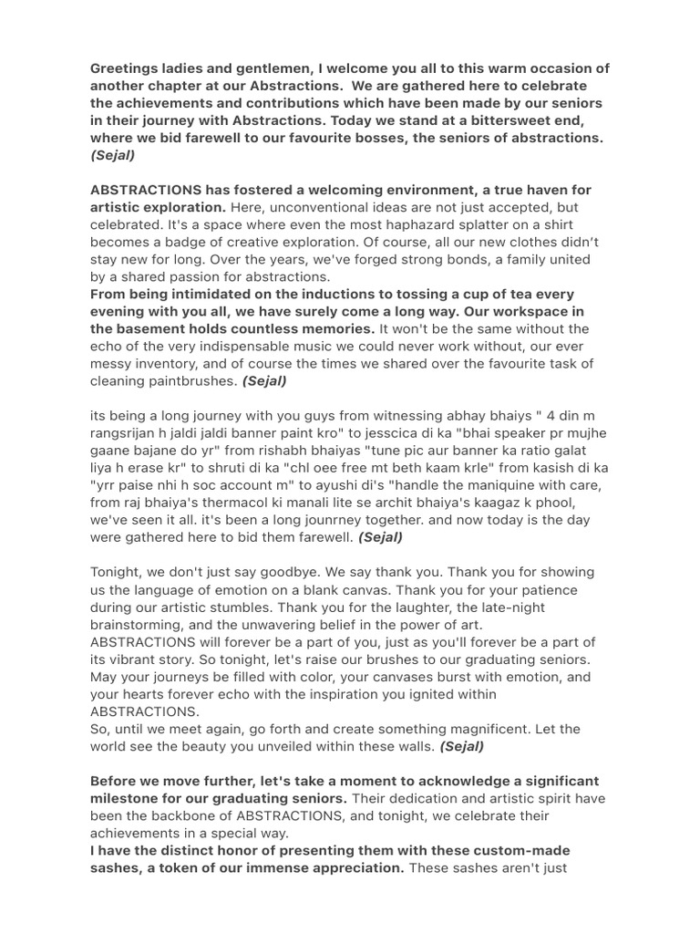 Welcome Speech | PDF