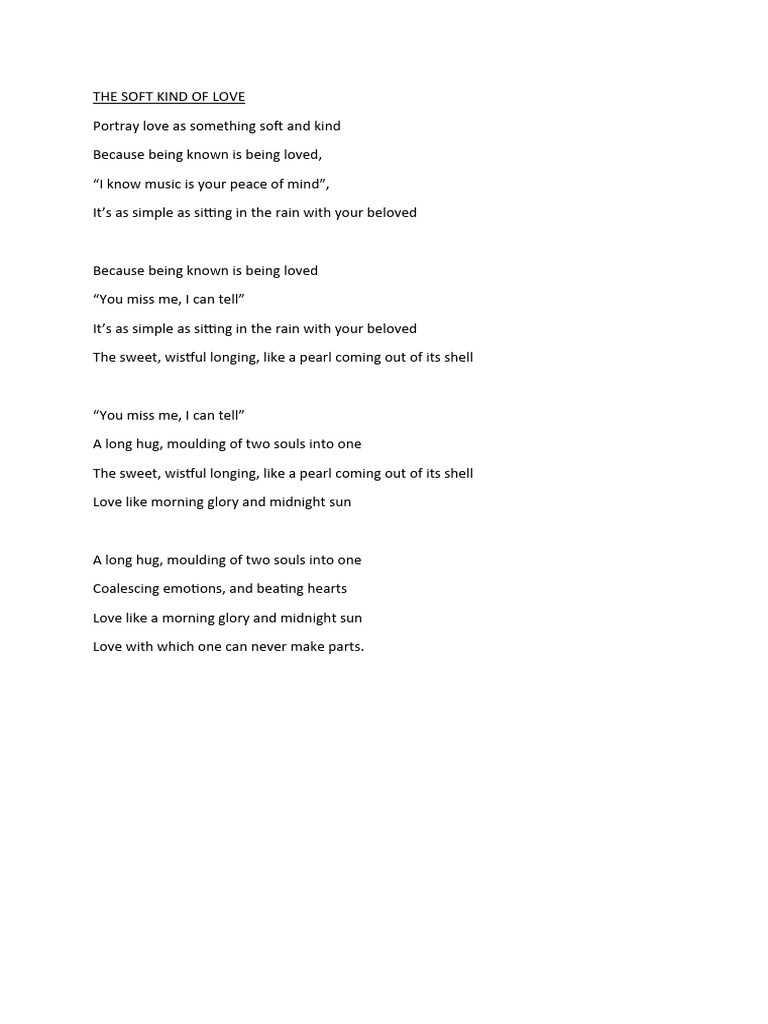 The Soft Kind of Love | PDF