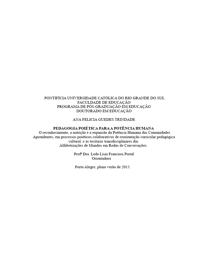 Pedagogia Poiética para A Potência Humana | PDF | Tecelagem | Vida