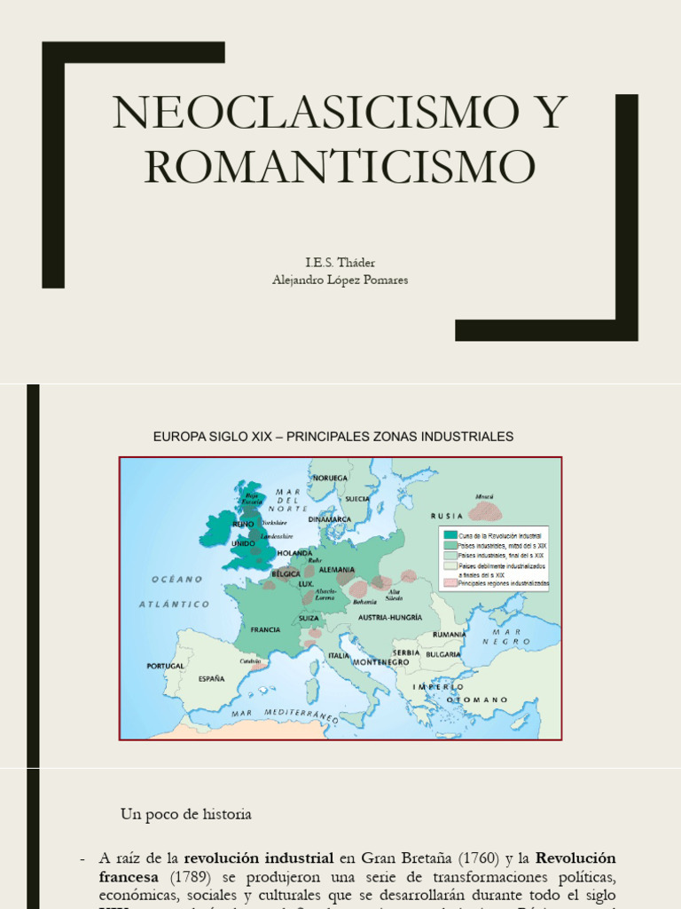 Presentación Tema 8. Neoclasicismo y Romanticismo | PDF | Romanticismo | Revolución industrial
