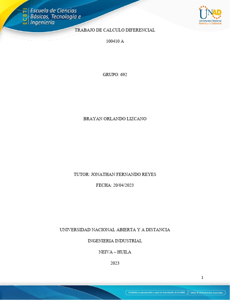 Tarea 3 Brayan Lizcano | PDF | Derivado | Función (Matemáticas)