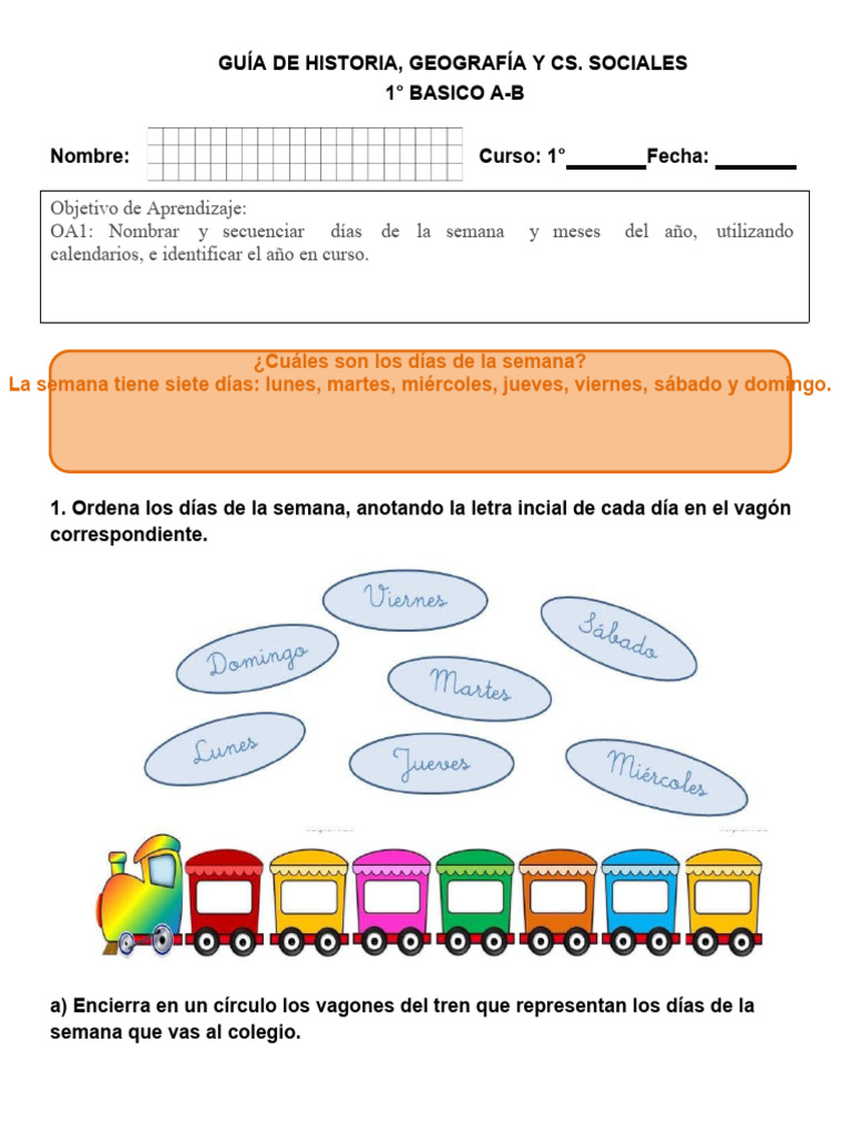 Guia de Historia Dias de La Semana | PDF
