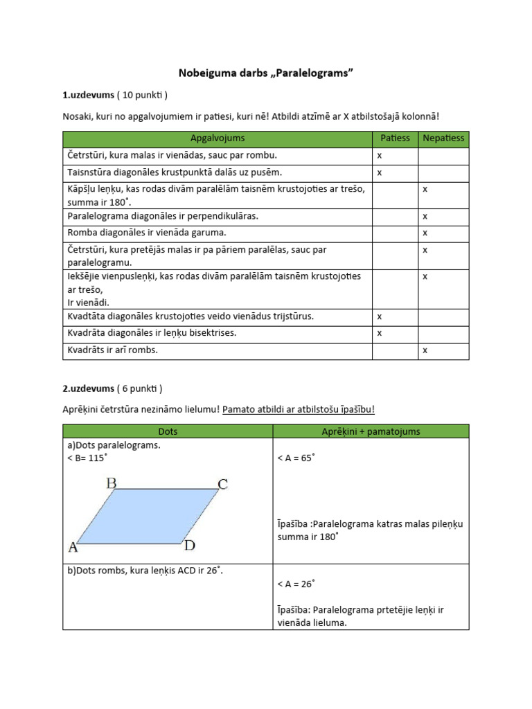 Nobeiguma Darbs - Paralelogramspd | PDF