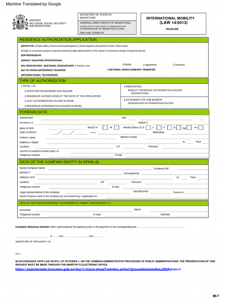 Residence Authorization Application: International Mobility | PDF | Travel Visa