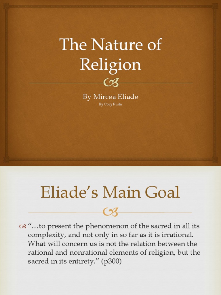 Mircea Eliade - The Nature of Religion | PDF | Genesis Creation ...