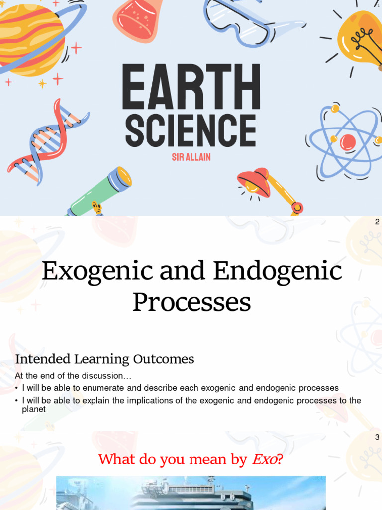Exogenic and Endogenic Processes | PDF | Weathering | Rock (Geology)