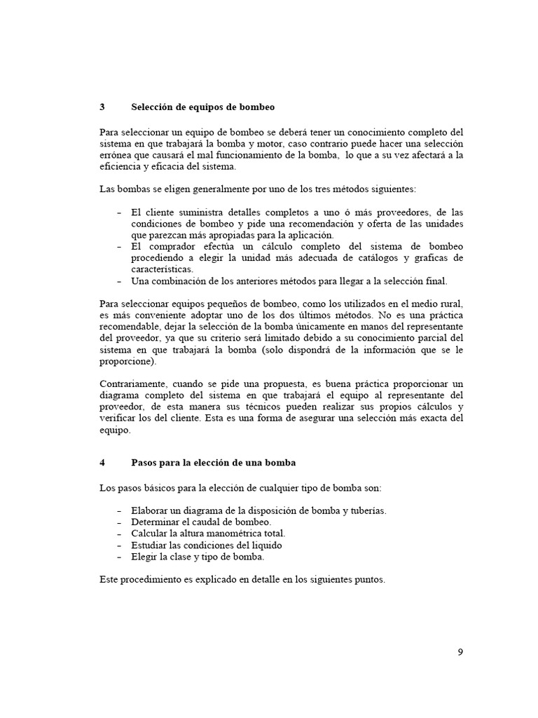 Condiciones de Un Sist Bombeo | PDF | Bomba | Líquidos