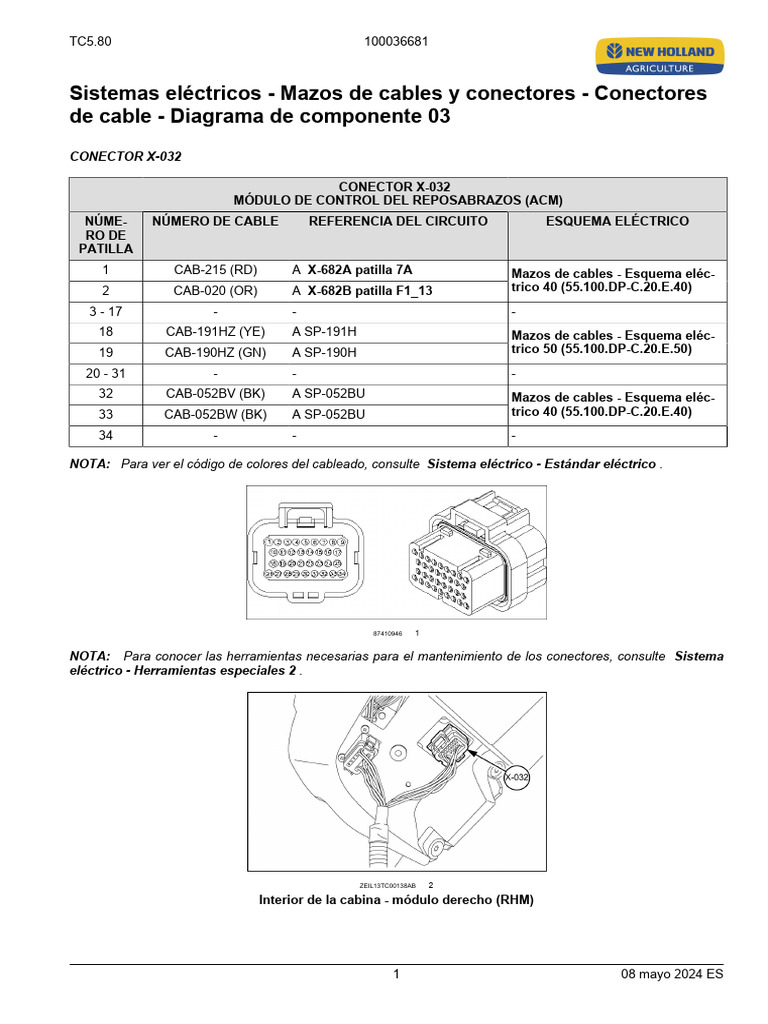Conectores de cable - Diagrama de componente 03 (55.100.AF-C.20.F.03 ...