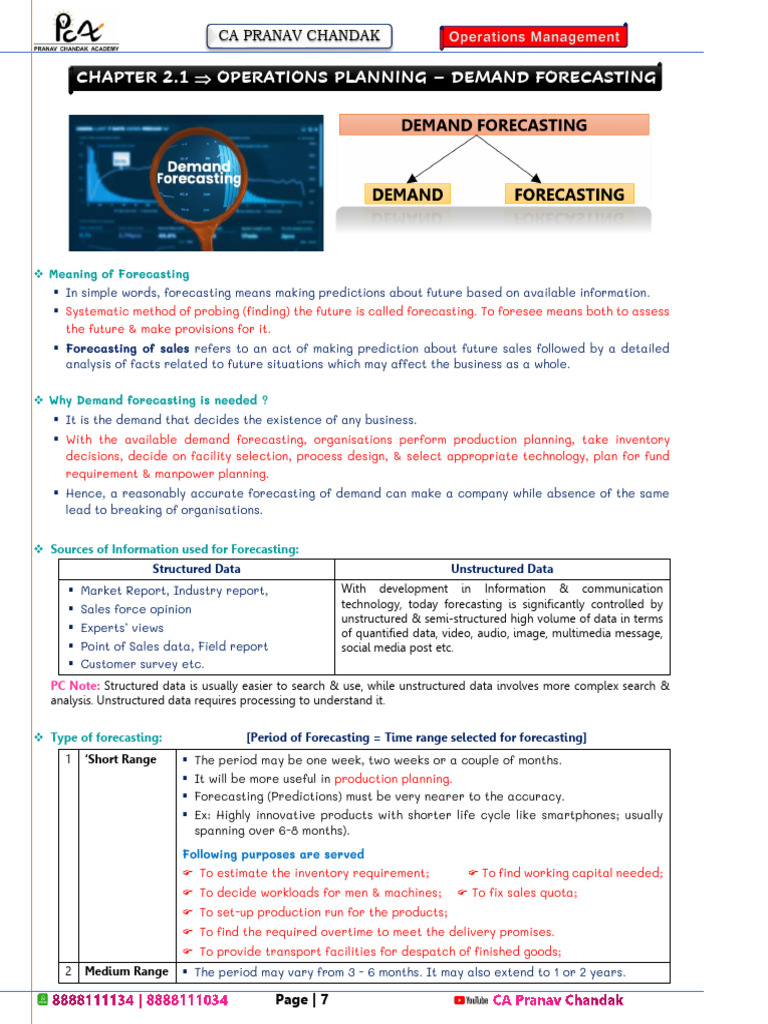 Chapter 2 - Operations Planning Full Chapter | PDF | Forecasting ...