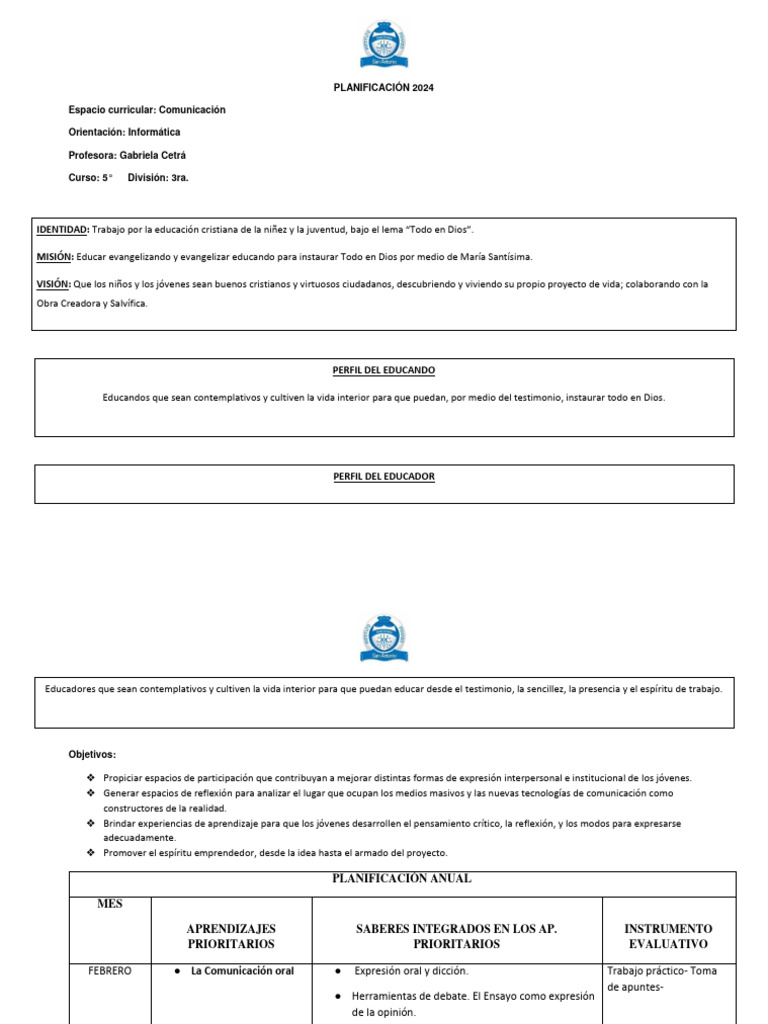 2023 COMUNICACIÓN 5to. Plan (1) Comunicacion | PDF | Comunicación | Comunicación humana