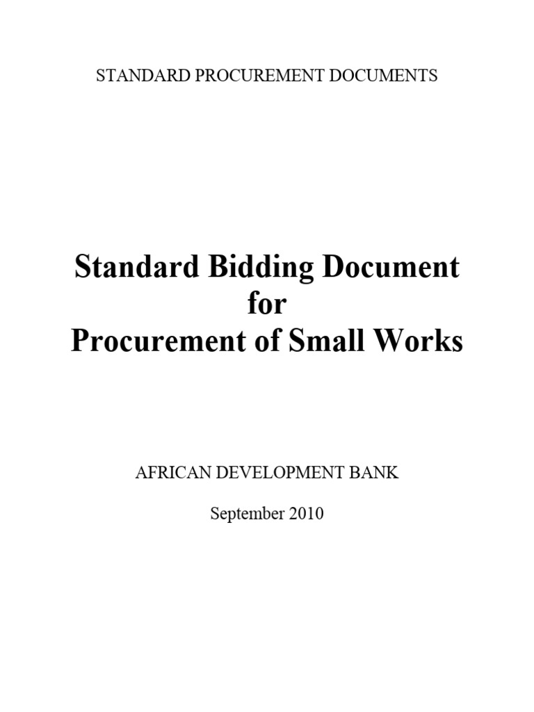 SBD Small Works-Sept10 | PDF | Procurement | Present Value