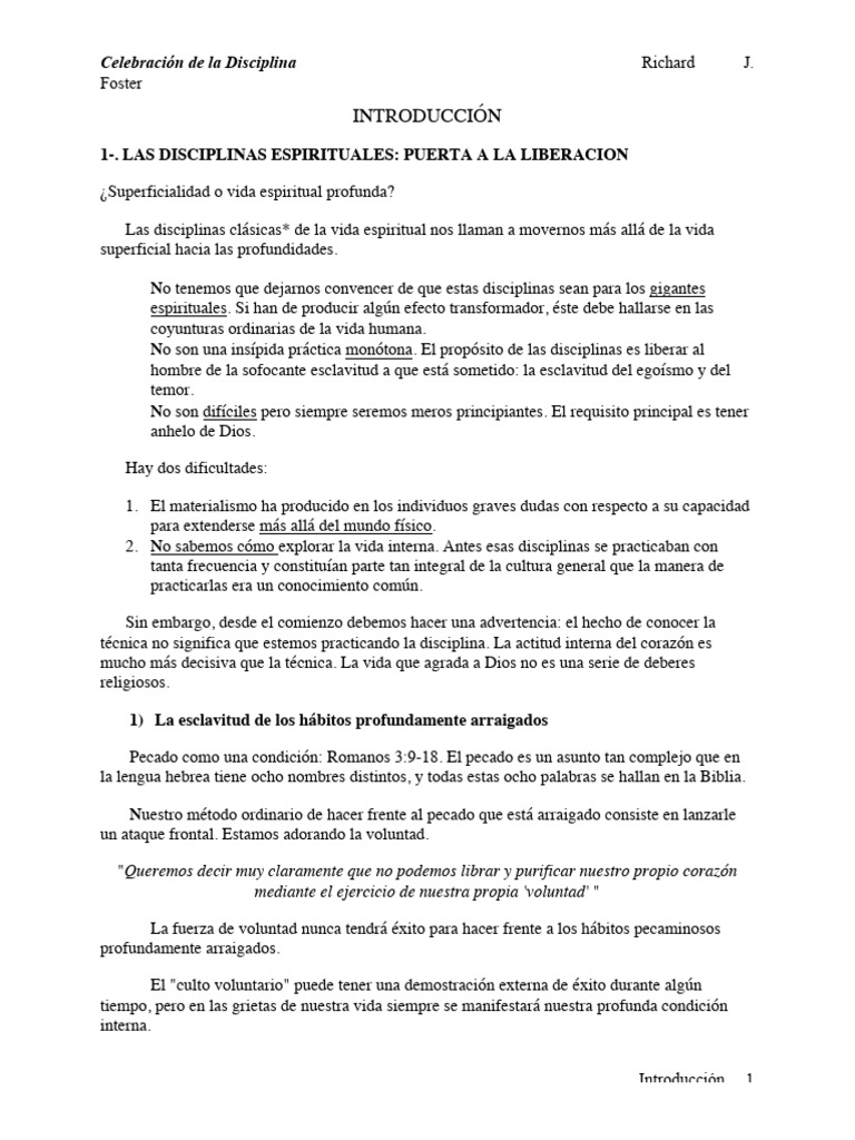 Tema 1 - Introducción Disciplinas Espirituales | PDF | Gracia divina ...