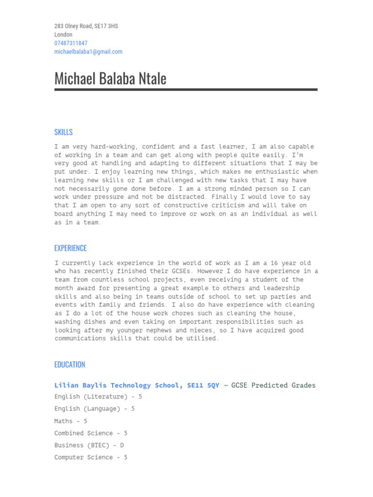 CV - Michael Balaba Ntale | PDF | Career & Growth | Self-Improvement