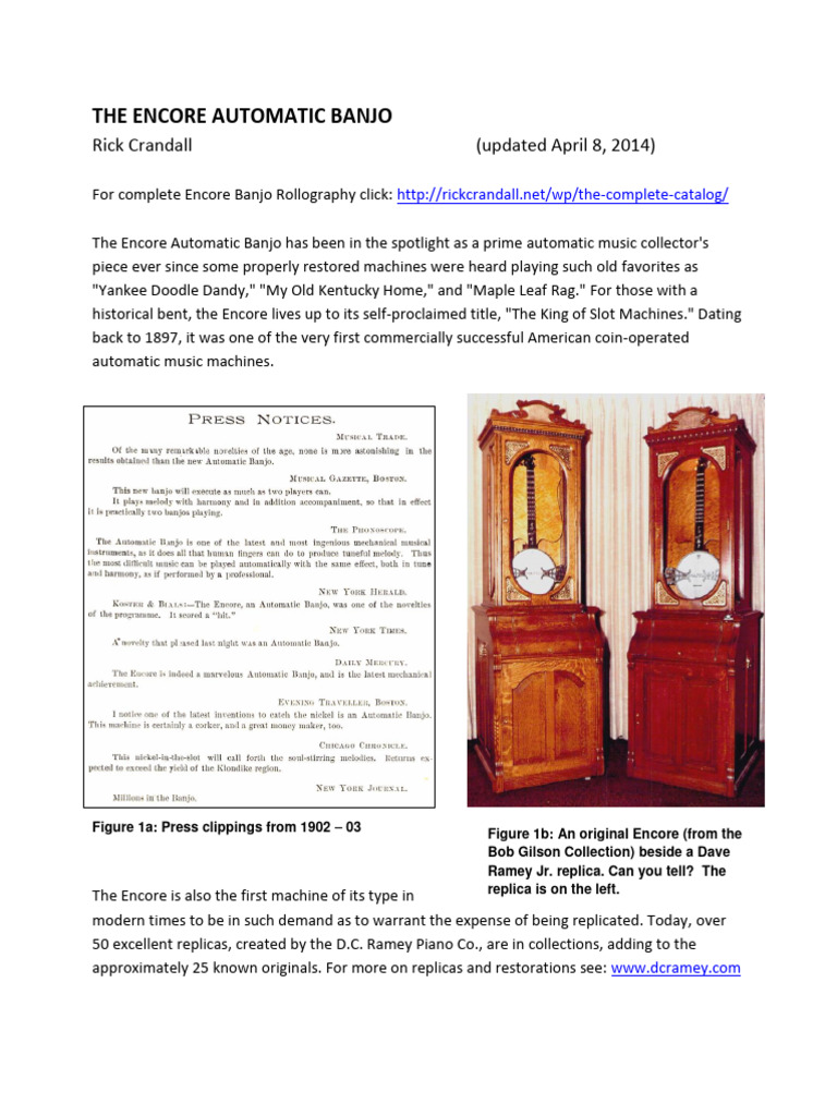 67 Encore Automatic Banjo | PDF | Direct Current | Loom