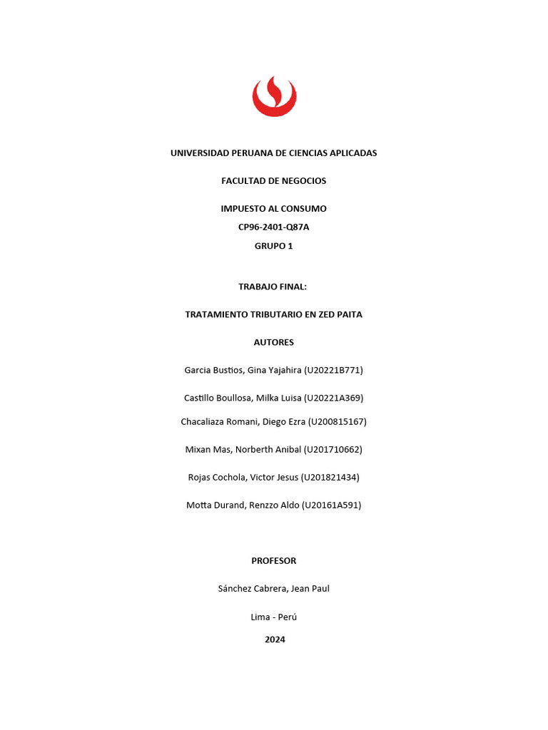 Trabajo Final Zed Paita | PDF | Perú | Business