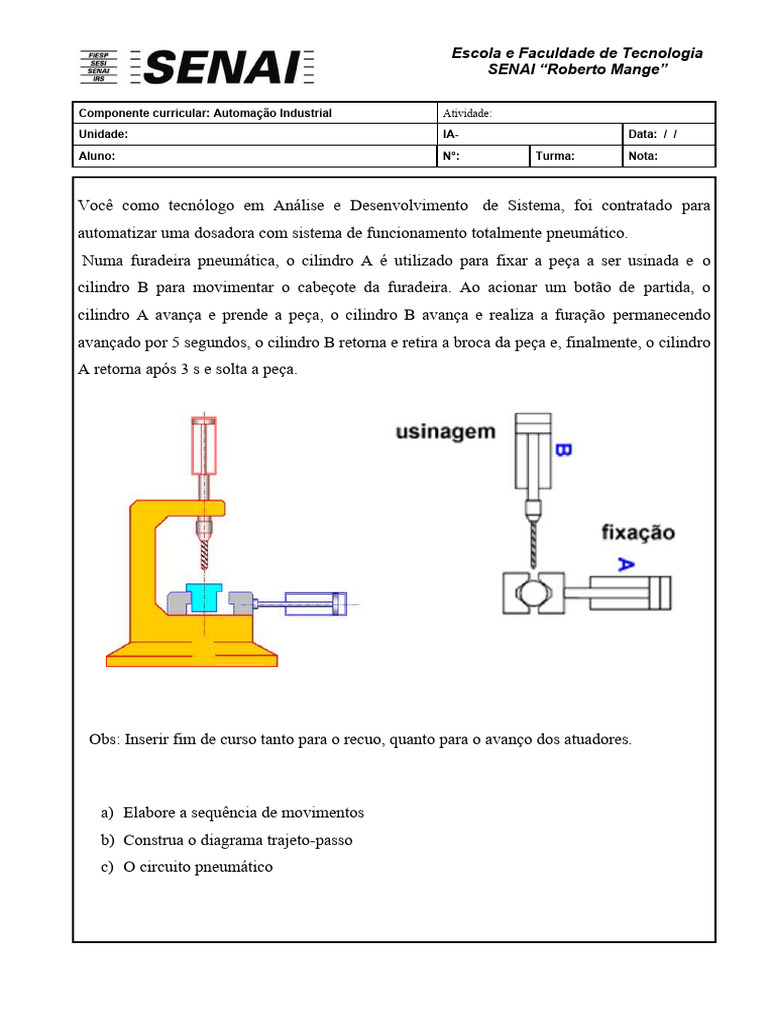5.01-FR-43 v.2 - Avaliação I - Automação Eletropneumática | PDF