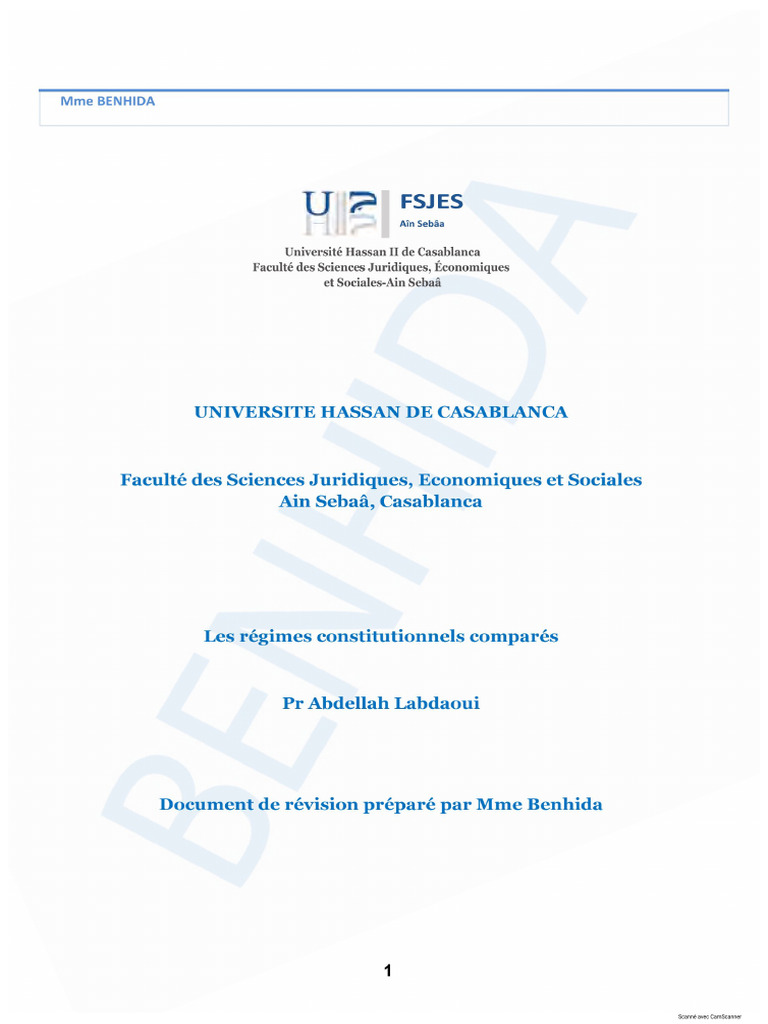 Labdaoui Regimes-Constitutionnel | PDF