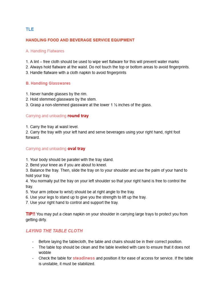 Handling Food and Beverage Service Equipment | PDF | Tableware