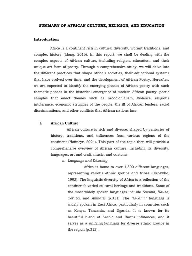 INTRO OF AFRICAN POETRY Autosaved | PDF | Africa | Veneration Of The Dead