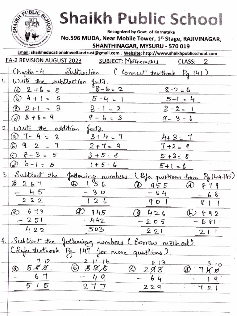 Mathematics practice for grade 2 | PDF