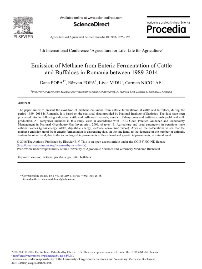 Emission of Methane From Enteric Fermentation of - 2016 - Agriculture ...