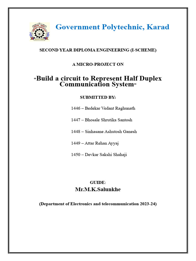Pec Report | PDF | Duplex (Telecommunications) | Communication
