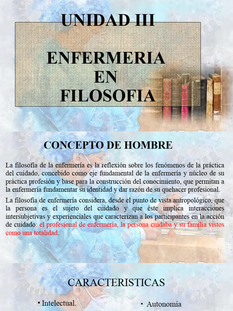 Unidad III Filosofia en Enfermeria | PDF | Enfermería | Homeostasis