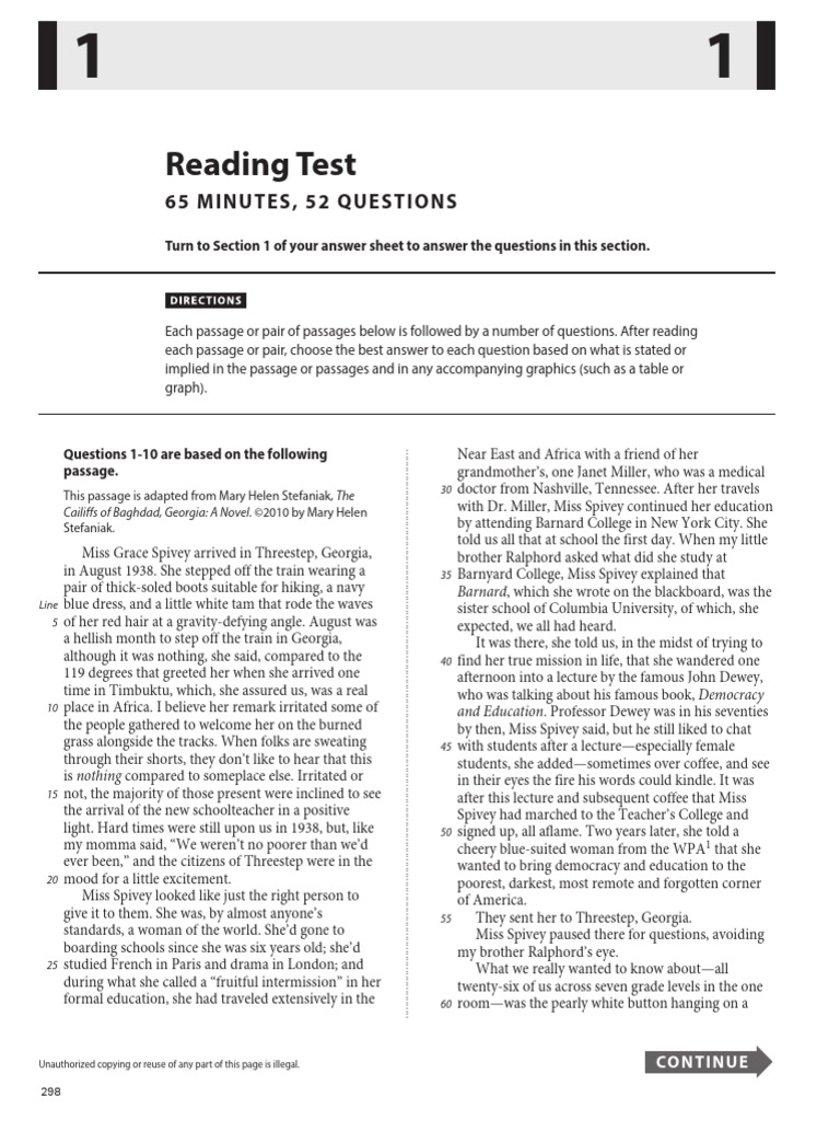 SAT Reading Practice Test | PDF | Public Transport | Traffic