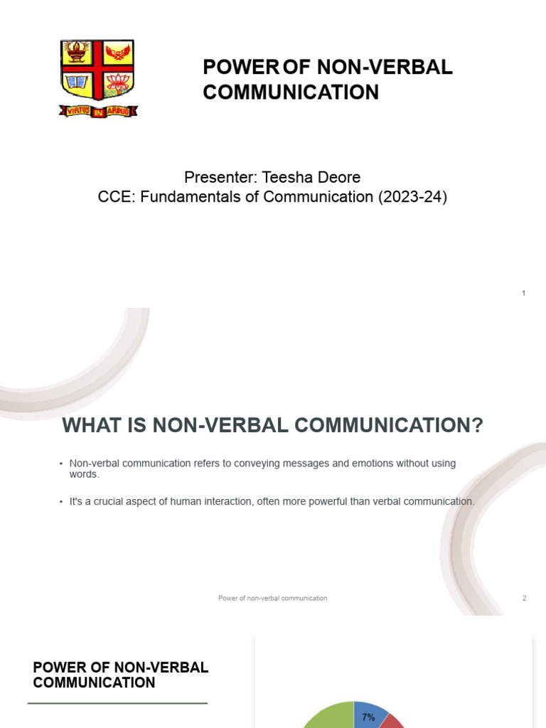 Power of Non-Verbal Communication | PDF | Nonverbal Communication ...