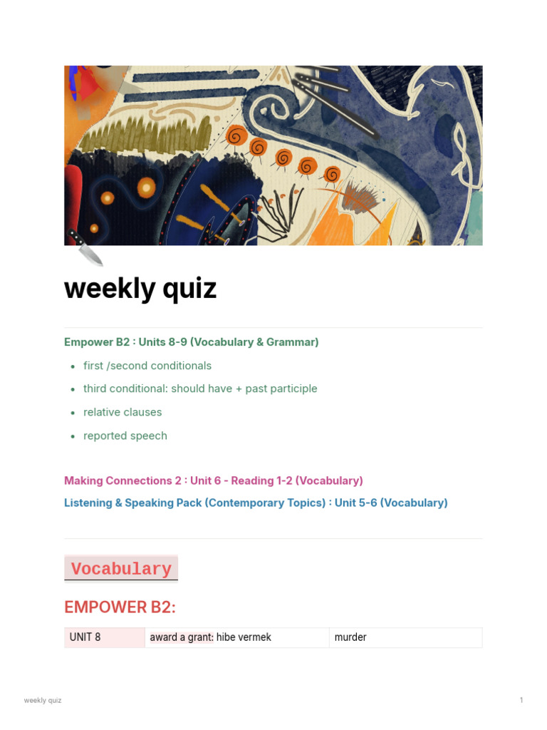 Weekly Quiz | PDF | Burglary