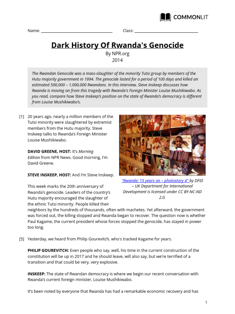 Dark History of Rwandas Genocide-Student | PDF | Rwandan Genocide | Hutu