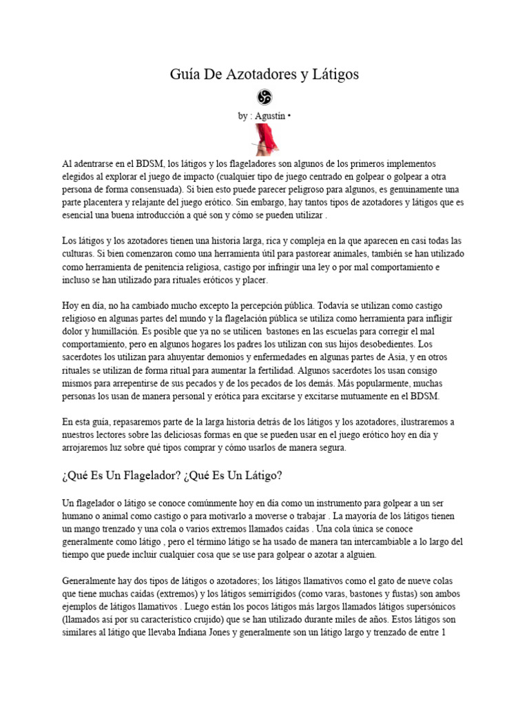 Guía de Azotadores y Látigos | PDF | Látigo | Flagelación