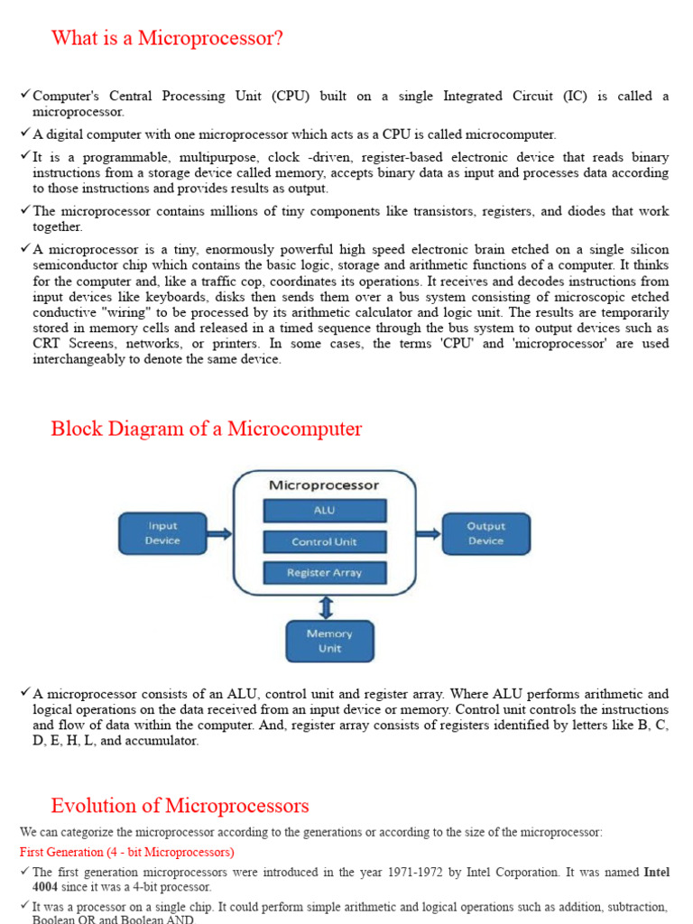 What Is A Microprocessor | PDF | Central Processing Unit | Random Access Memory