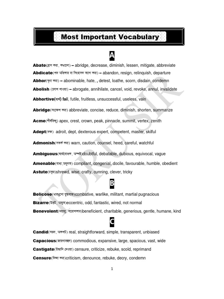 Most Important Vocabulary | PDF | Social Psychology