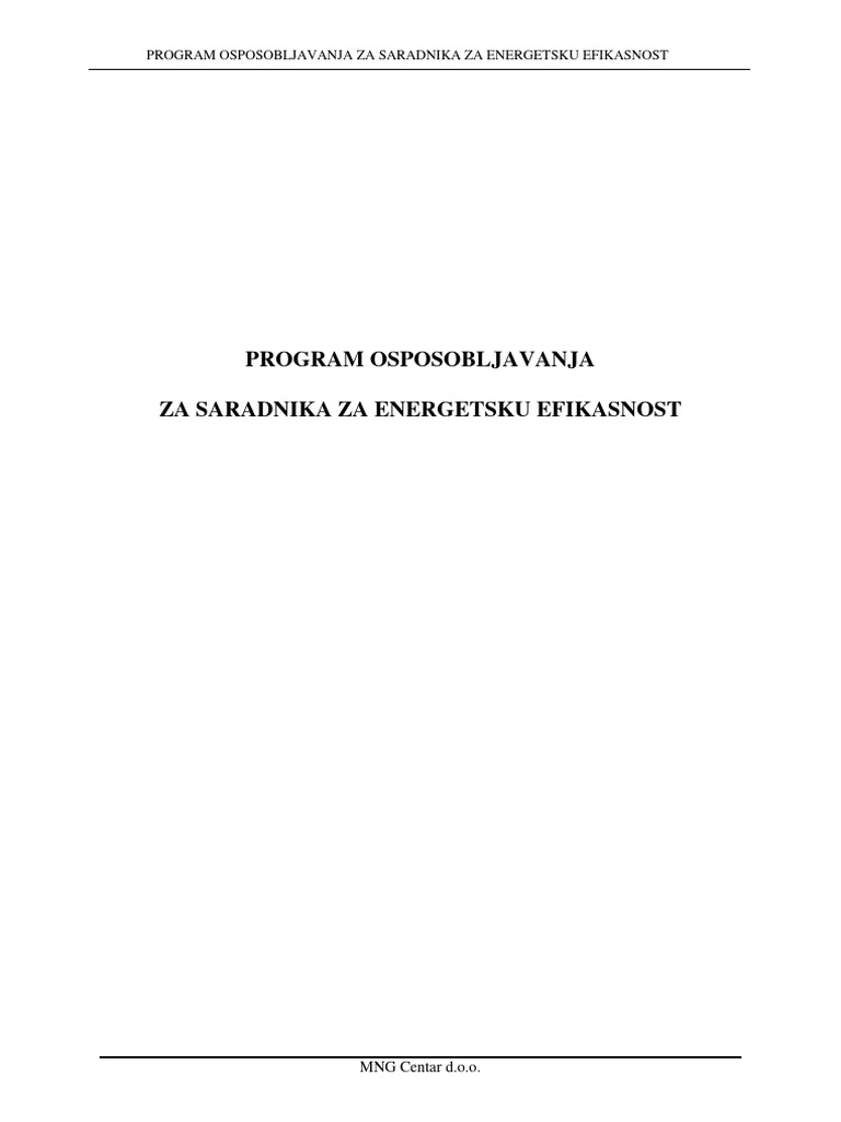 01-Program Osposobljavanja EE | PDF