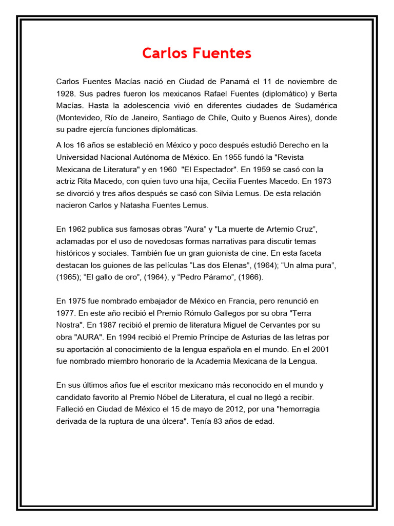 Carlos Fuentes | PDF