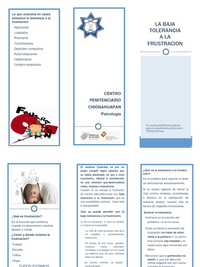 Triptico Frustracion | PDF | Las emociones | Conceptos psicologicos