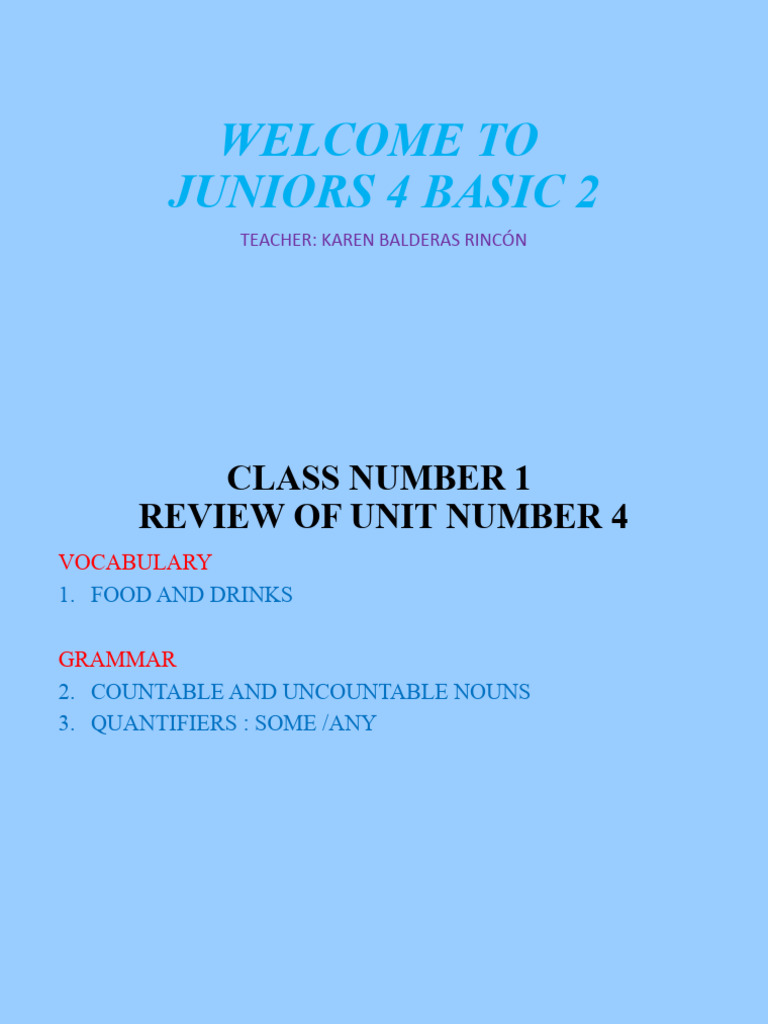 Junior English Class Basics Pdf