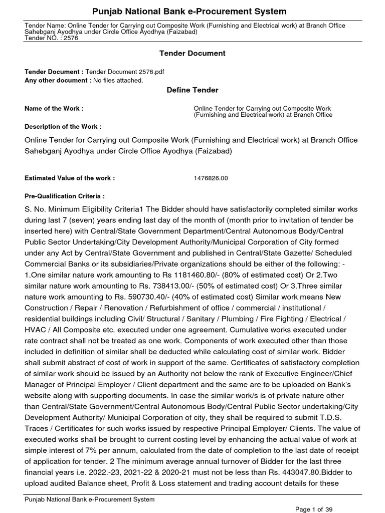Tender Document: Tender Document: Tender Document 2576.pdf Any Other ...