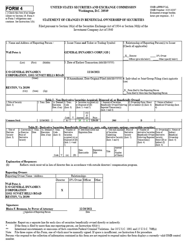 Form 4 | PDF | Securities (Finance) | Derivative (Finance)