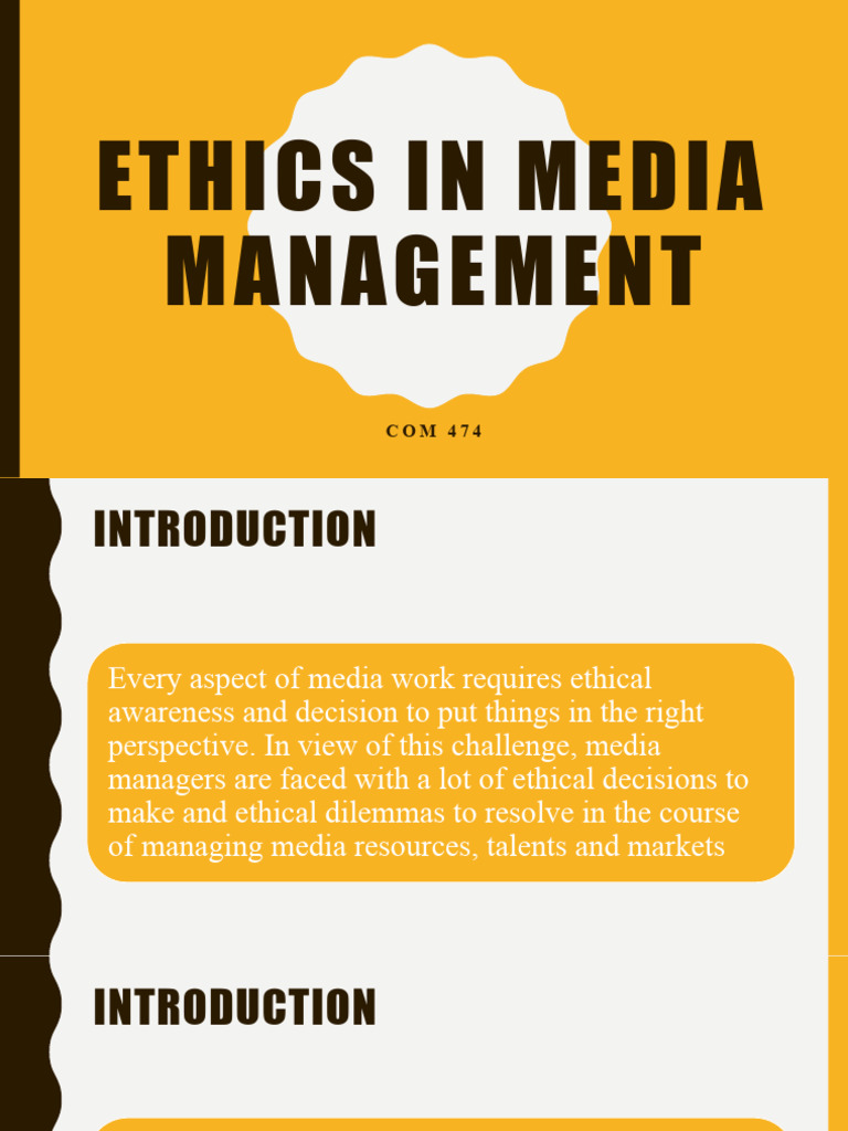 Ethics in Media Management | Download Free PDF | Morality | Social ...