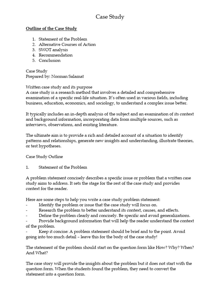 Case Study Format | PDF | Swot Analysis | Strategic Management