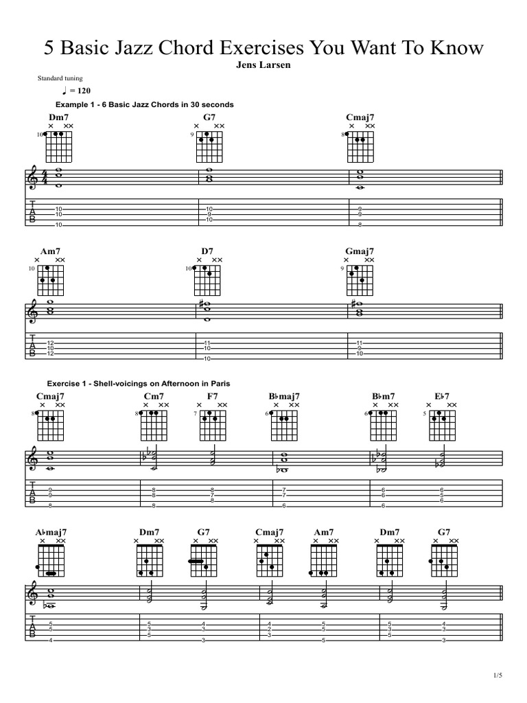 Essential Jazz Chord Exercises | PDF | Musicology | Musical Techniques
