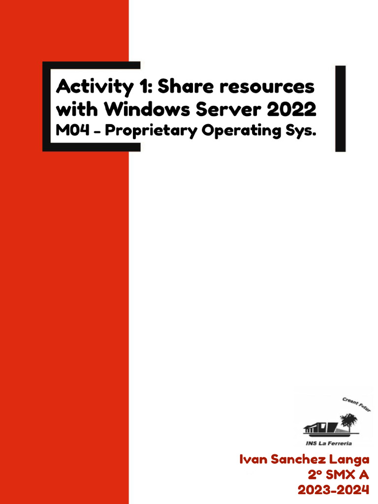 Share Resources With Windows Server | PDF | Computer File | Microsoft Windows