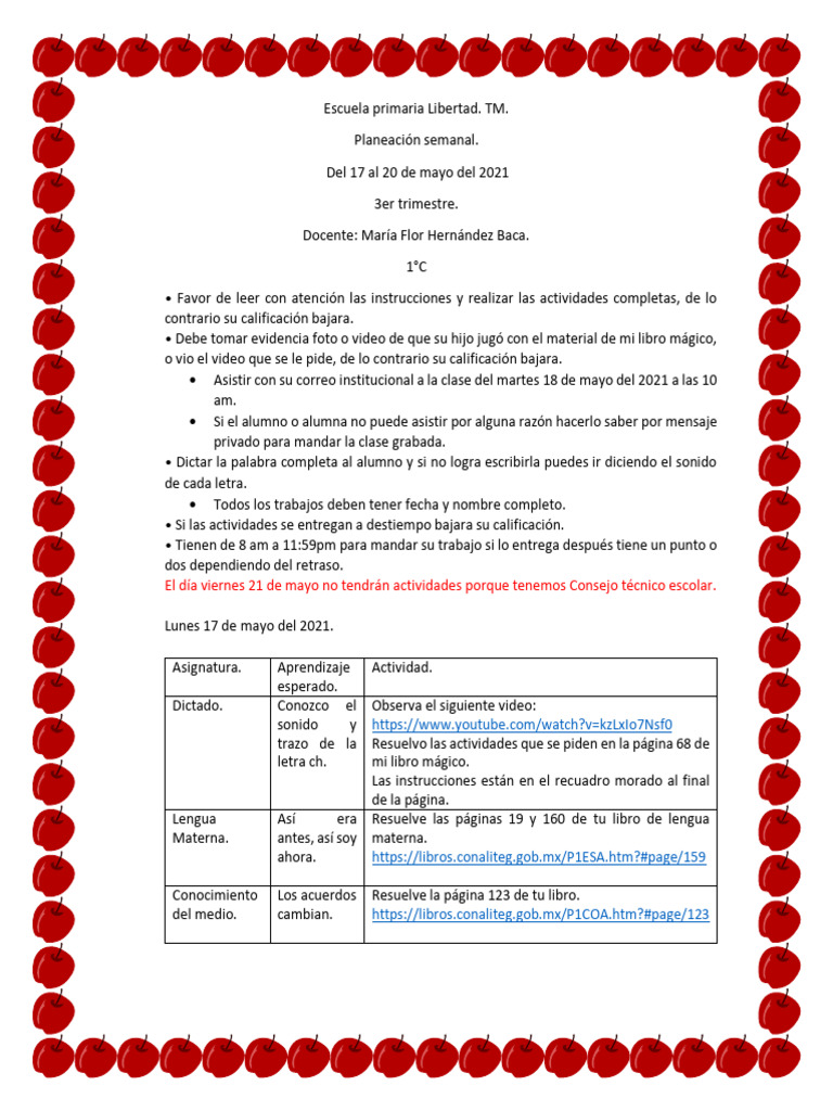 1c 17 Al 20 de Mayo 2021 3t | PDF | Aprendizaje